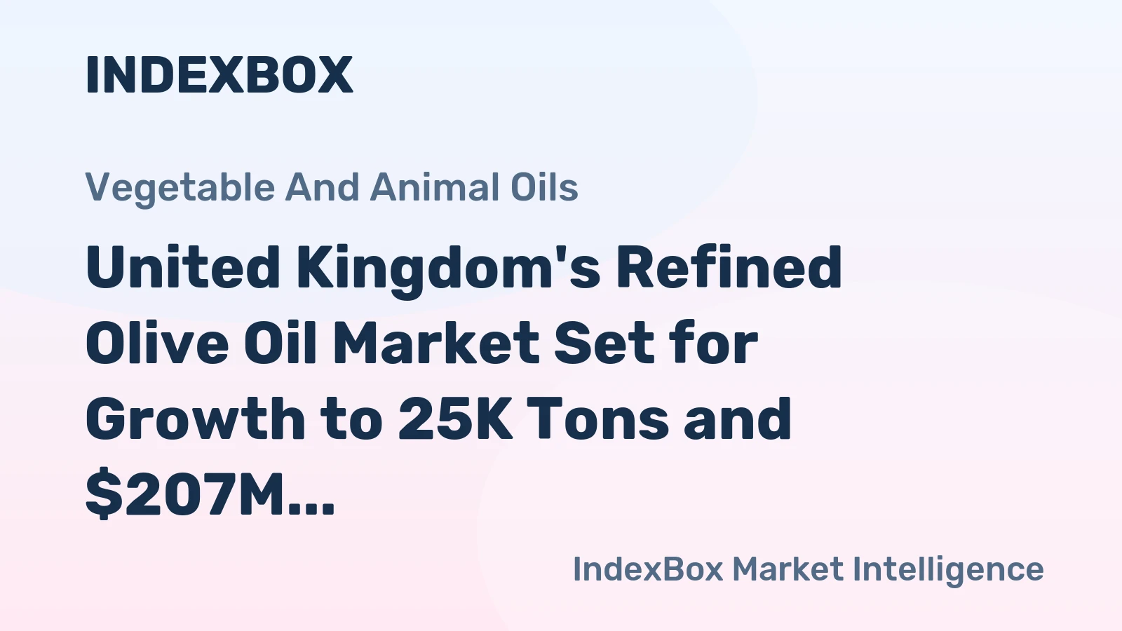 United Kingdom's Refined Olive Oil Market Set for Growth to 25K Tons and $207M