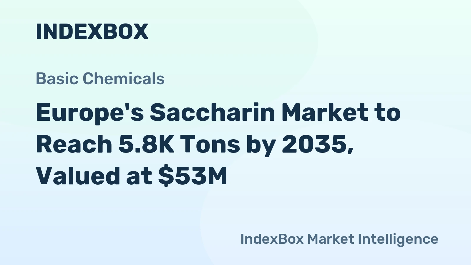 Europe's Saccharin Market to Reach 5.8K Tons by 2035, Valued at $53M