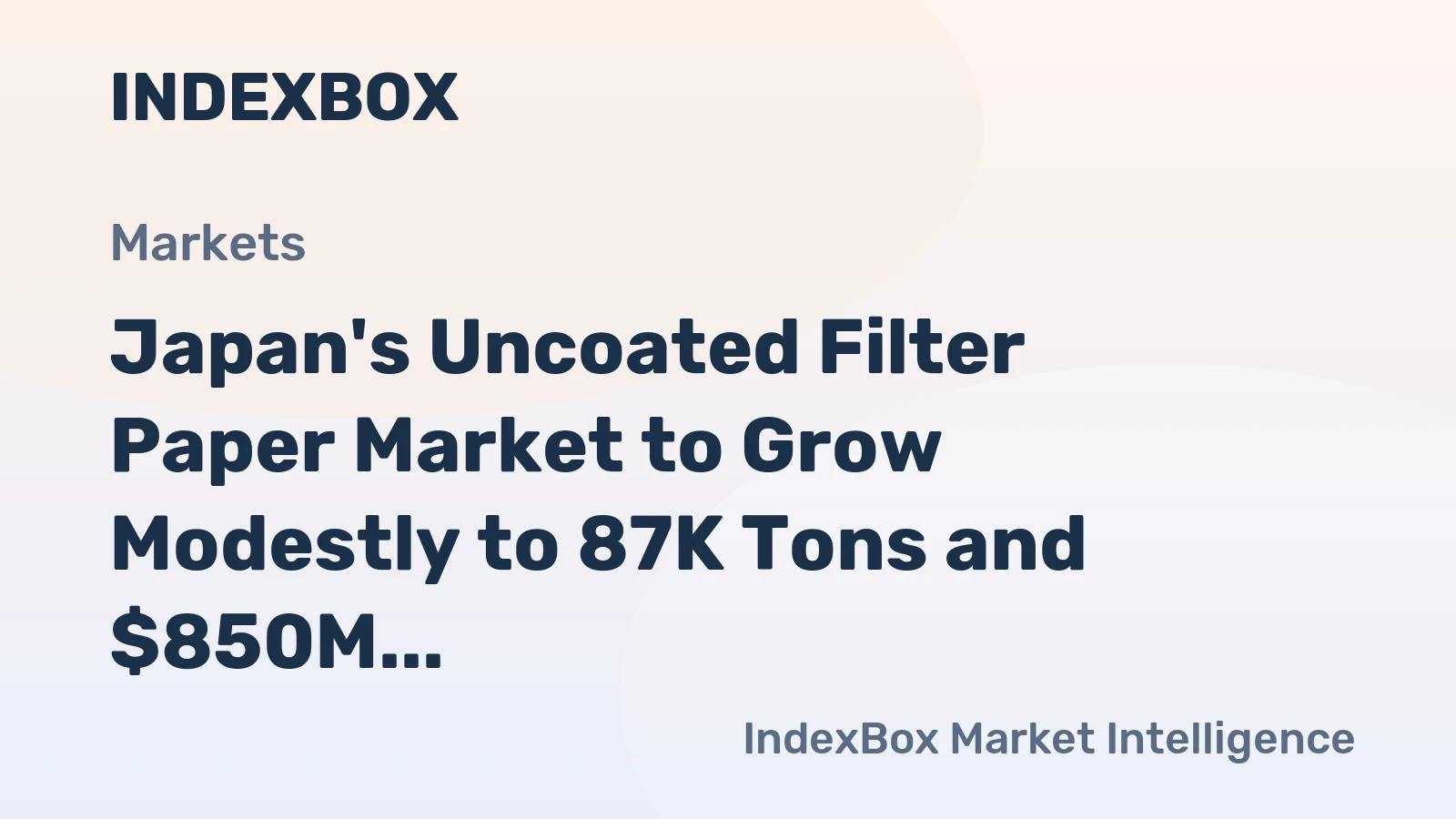 Japan's Uncoated Filter Paper Market to Grow Modestly to 87K Tons and $850M by 2035