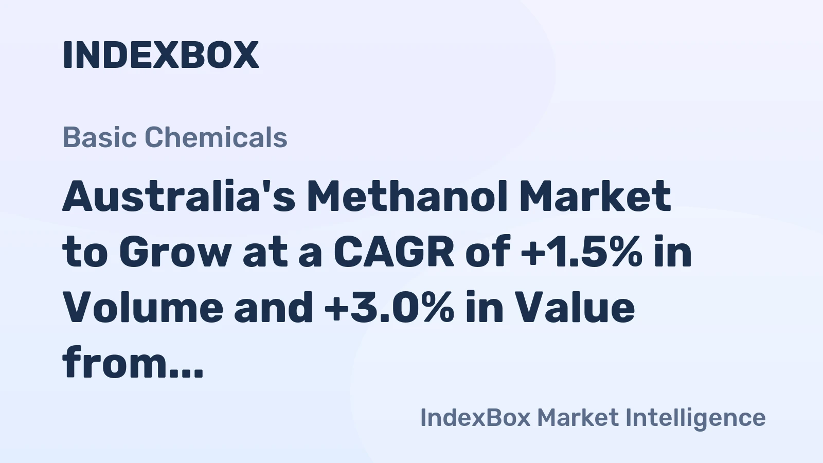 Australia's Methanol Market to Grow at a CAGR of +1.5% in Volume and +3.0% in Value from 2024 to 2035