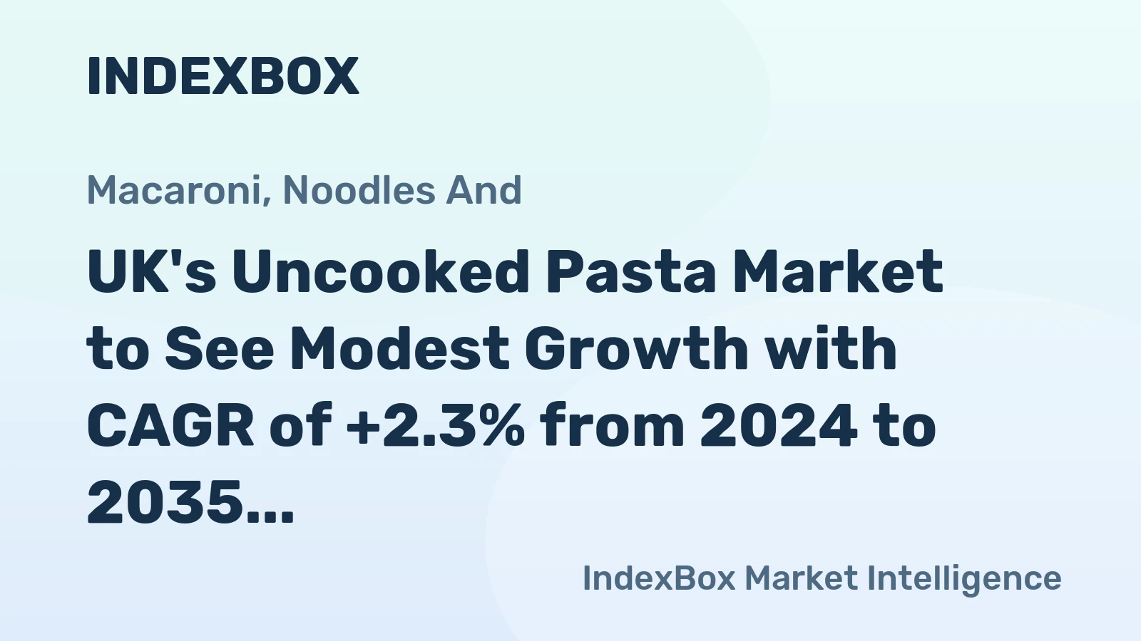 UK's Uncooked Pasta Market to See Modest Growth with CAGR of +2.3% from 2024 to 2035