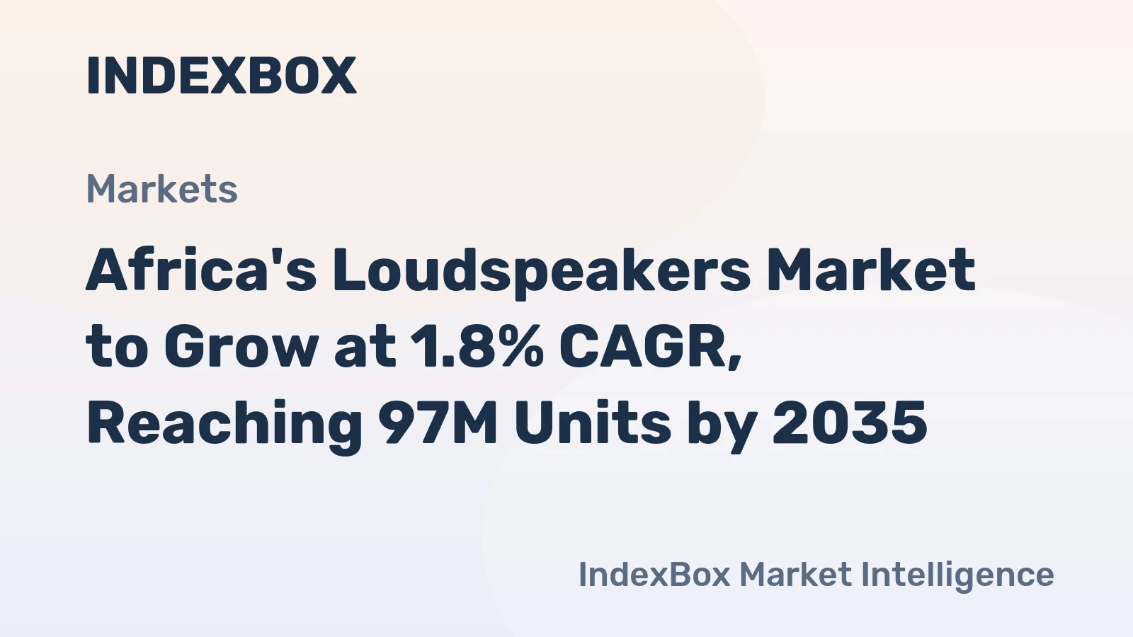 Africa's Loudspeakers Market to Grow at 1.8% CAGR, Reaching 97M Units by 2035