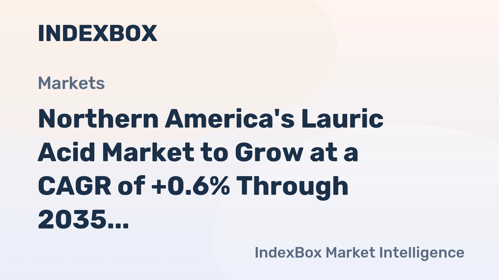 Northern America's Lauric Acid Market to Grow at a CAGR of +0.6% Through 2035, Reaching $1.5B