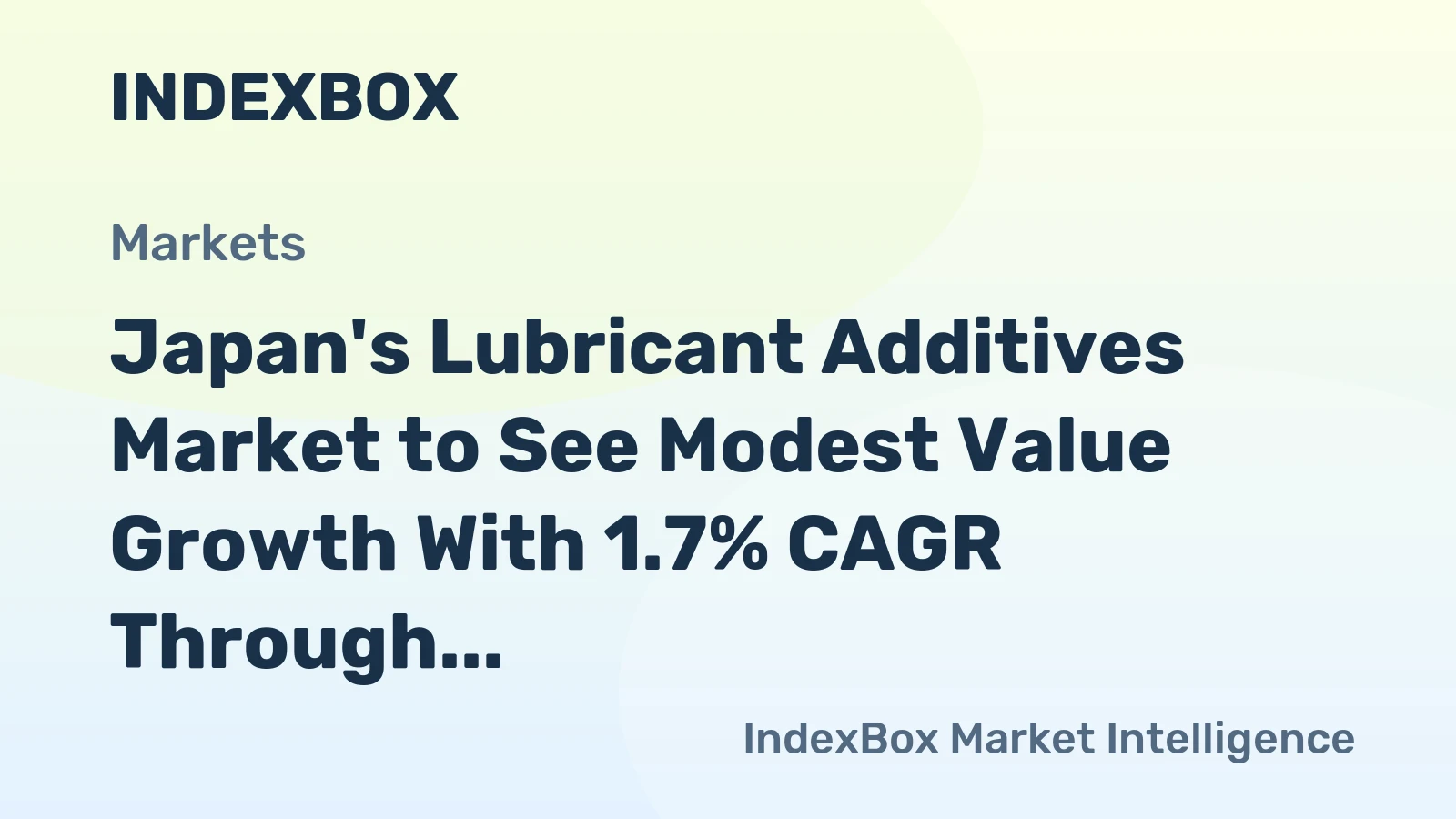 Japan's Lubricant Additives Market to See Modest Value Growth With 1.7% CAGR Through 2035