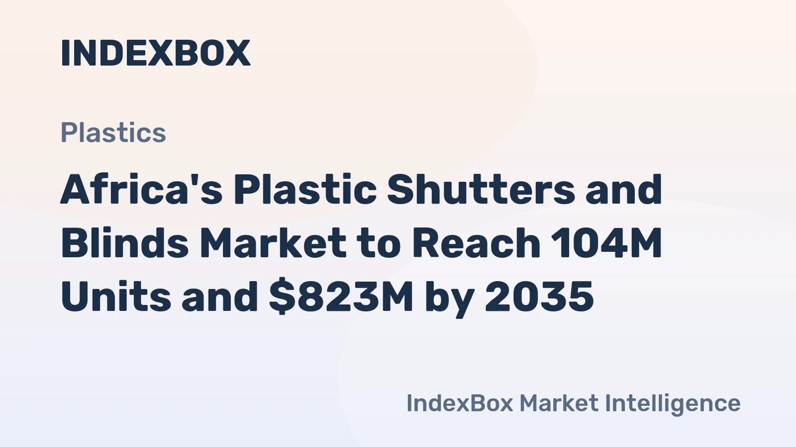 Africa's Plastic Shutters and Blinds Market to Reach 104M Units and $823M by 2035