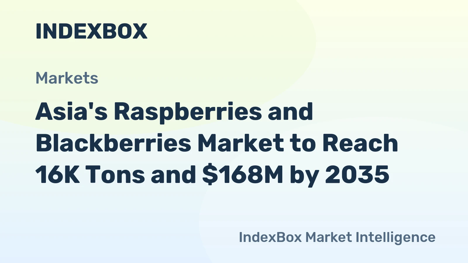 Asia's Raspberries and Blackberries Market to Reach 16K Tons and $168M by 2035