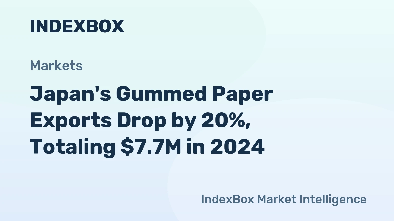 Japan's Gummed Paper Exports Drop by 20%, Totaling $7.7M in 2024