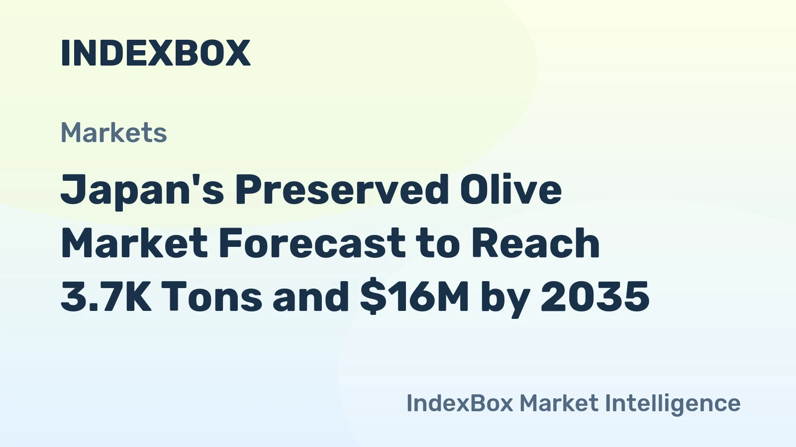 Japan's Preserved Olive Market Forecast to Reach 3.7K Tons and $16M by 2035