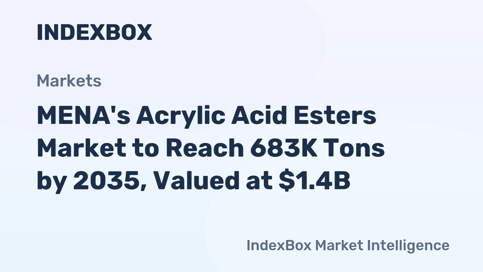 MENA's Acrylic Acid Esters Market to Reach 683K Tons by 2035, Valued at $1.4B