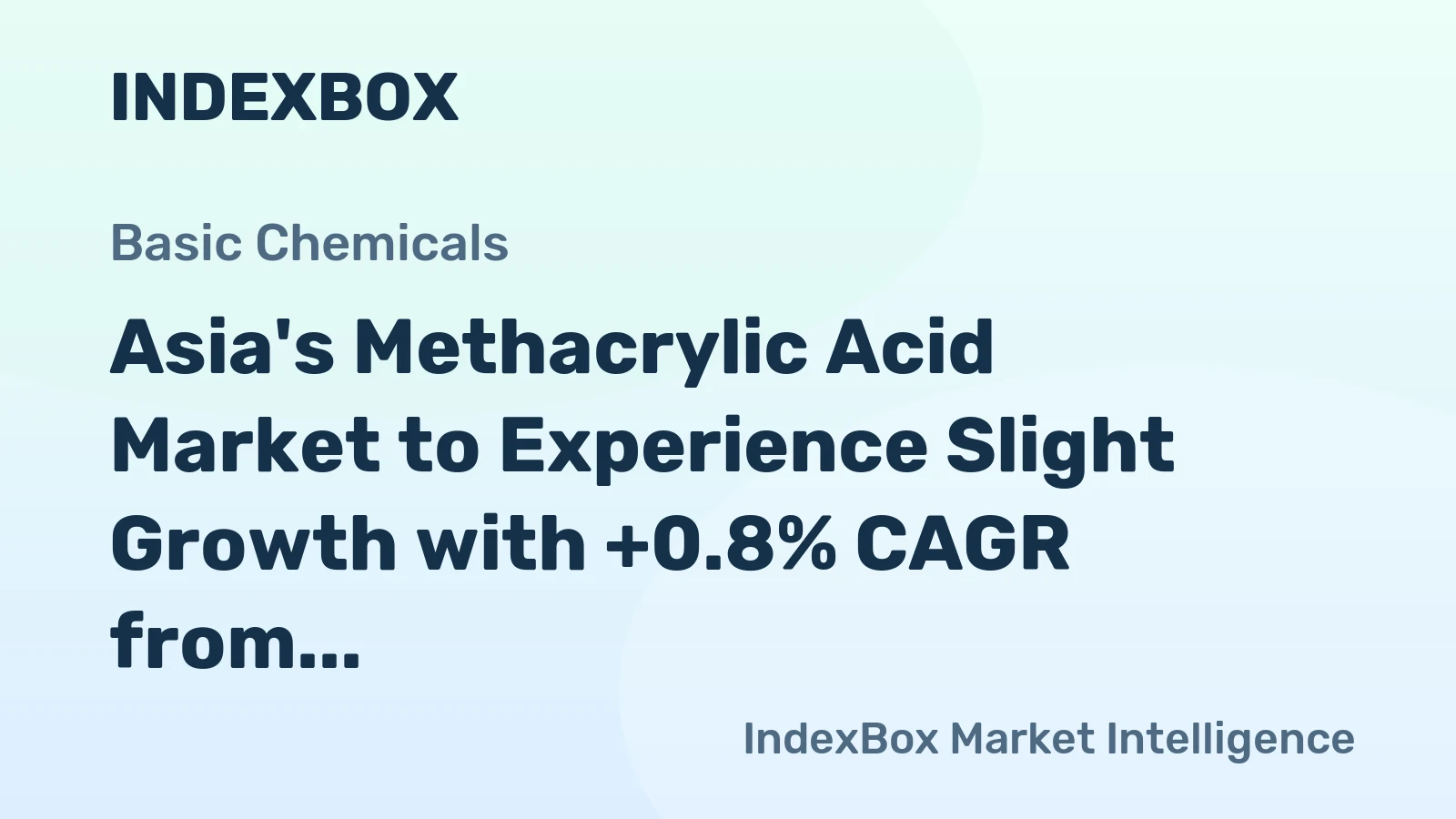 Asia's Methacrylic Acid Market to Experience Slight Growth with +0.8% CAGR from 2024-2035