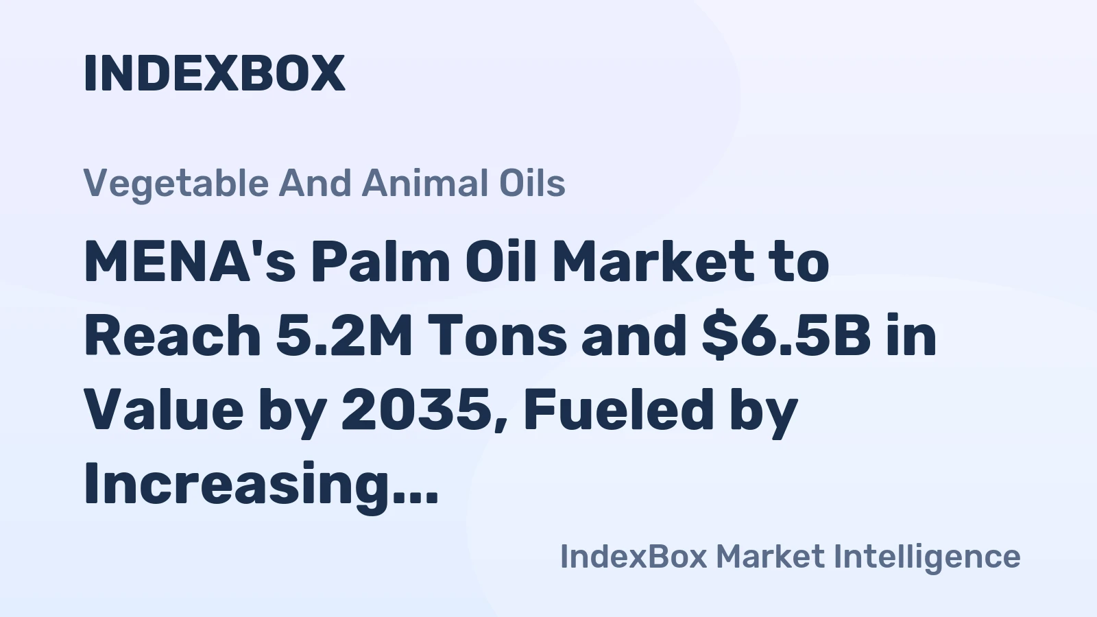 MENA's Palm Oil Market to Reach 5.2M Tons and $6.5B in Value by 2035, Fueled by Increasing Demand