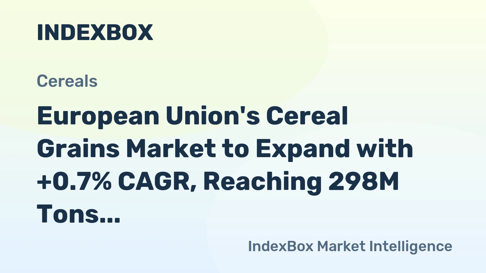 European Union's Cereal Grains Market to Expand with +0.7% CAGR, Reaching 298M Tons by 2035