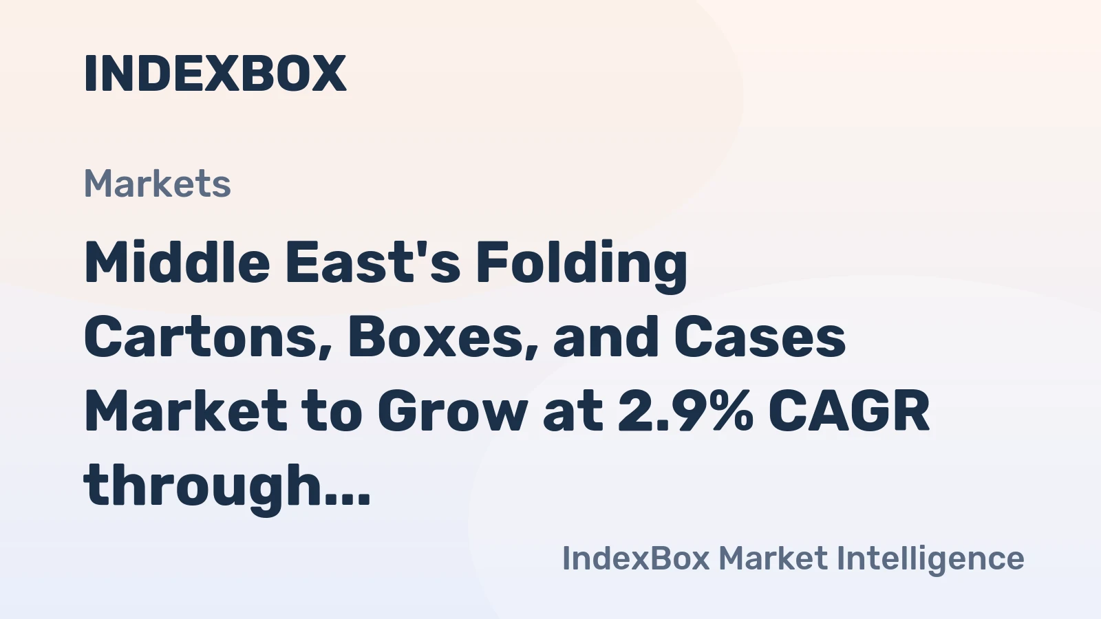 Middle East's Folding Cartons, Boxes, and Cases Market to Grow at 2.9% CAGR through 2035