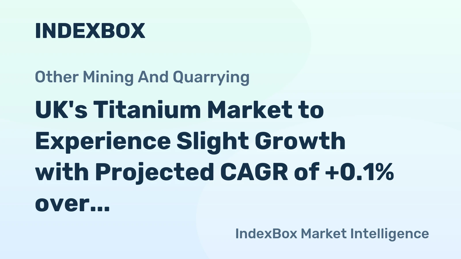 UK's Titanium Market to Experience Slight Growth with Projected CAGR of +0.1% over Next Decade