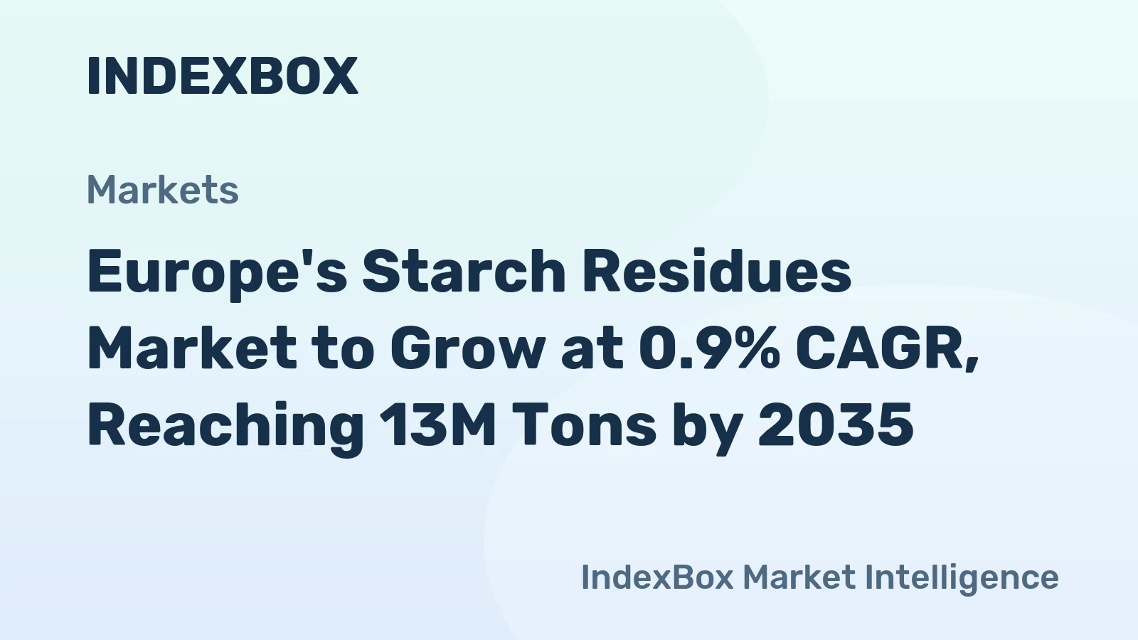 Europe's Starch Residues Market to Grow at 0.9% CAGR, Reaching 13M Tons by 2035