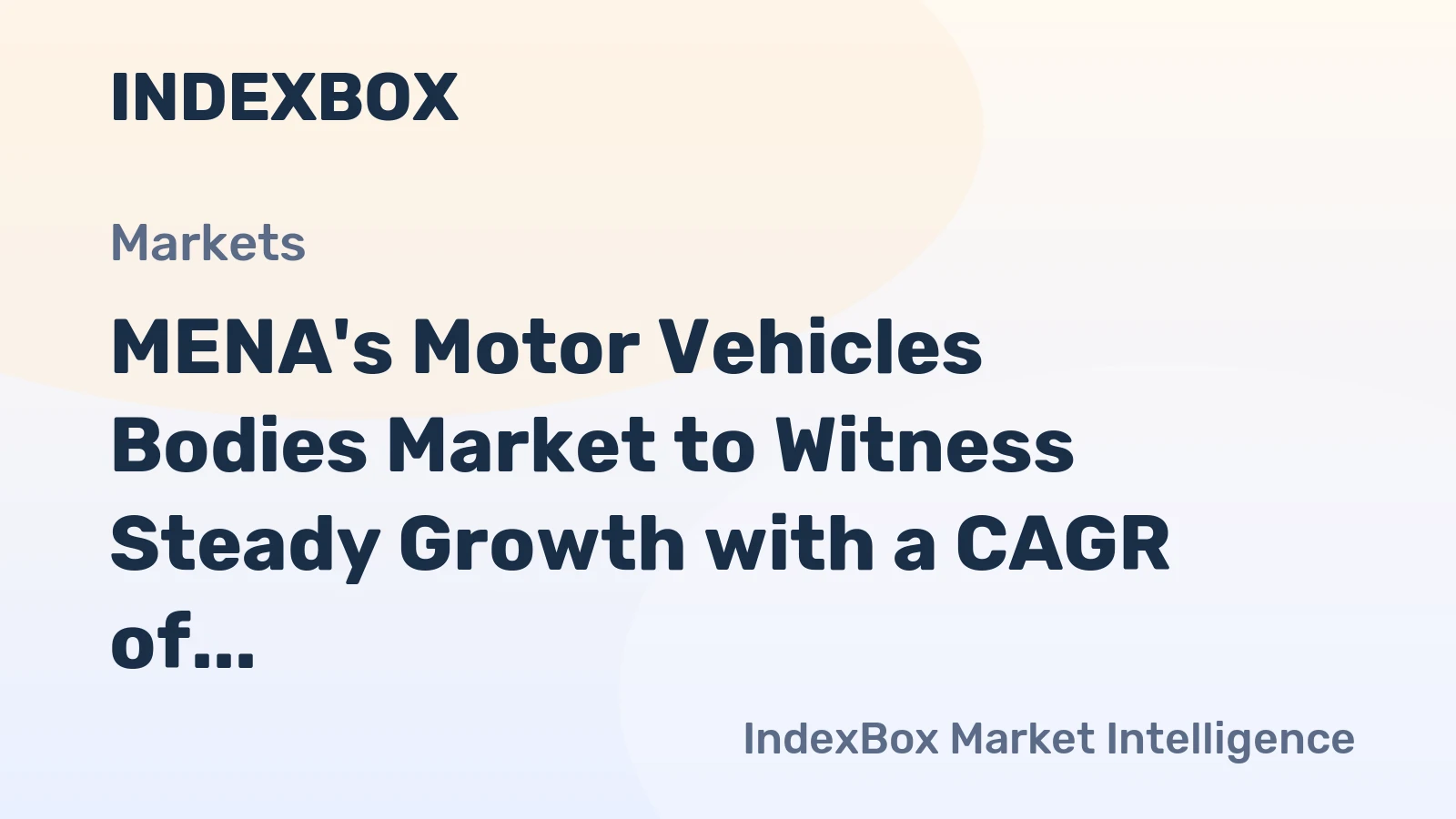 MENA's Motor Vehicles Bodies Market to Witness Steady Growth with a CAGR of +0.8% from 2024-2035