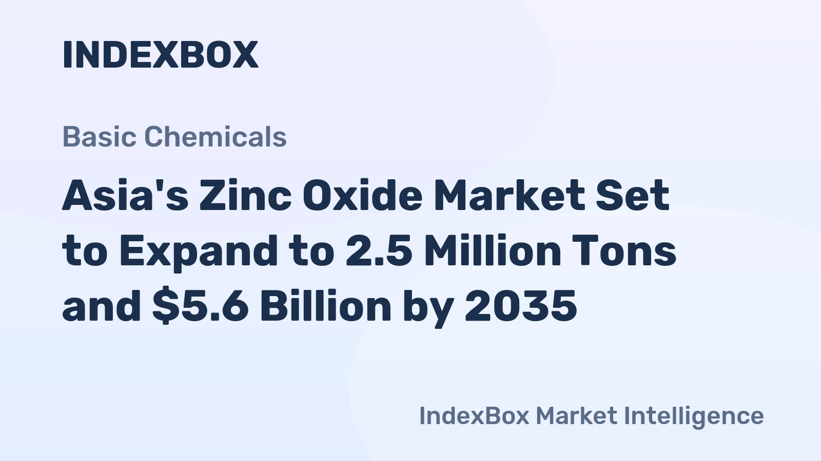 Asia's Zinc Oxide Market Set to Expand to 2.5 Million Tons and $5.6 Billion by 2035