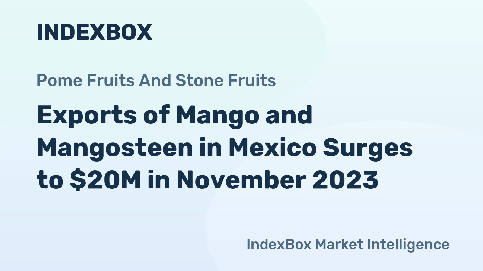 Exports of Mango and Mangosteen in Mexico Surges to $20M in November 2023