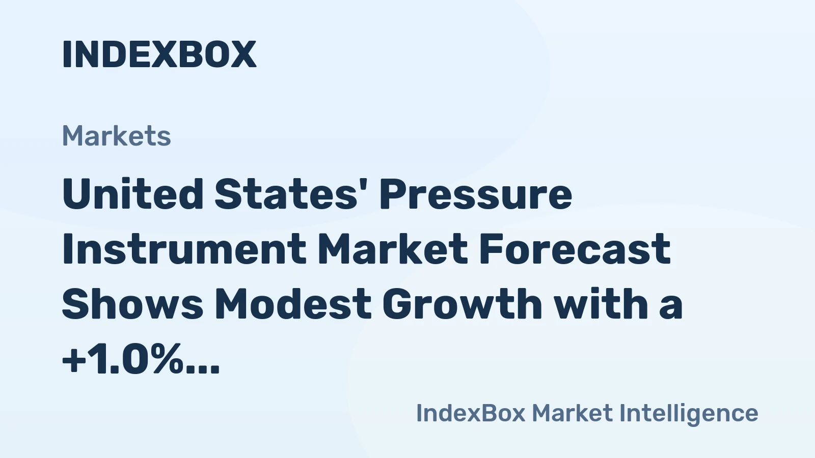 United States' Pressure Instrument Market Forecast Shows Modest Growth with a +1.0% Volume CAGR