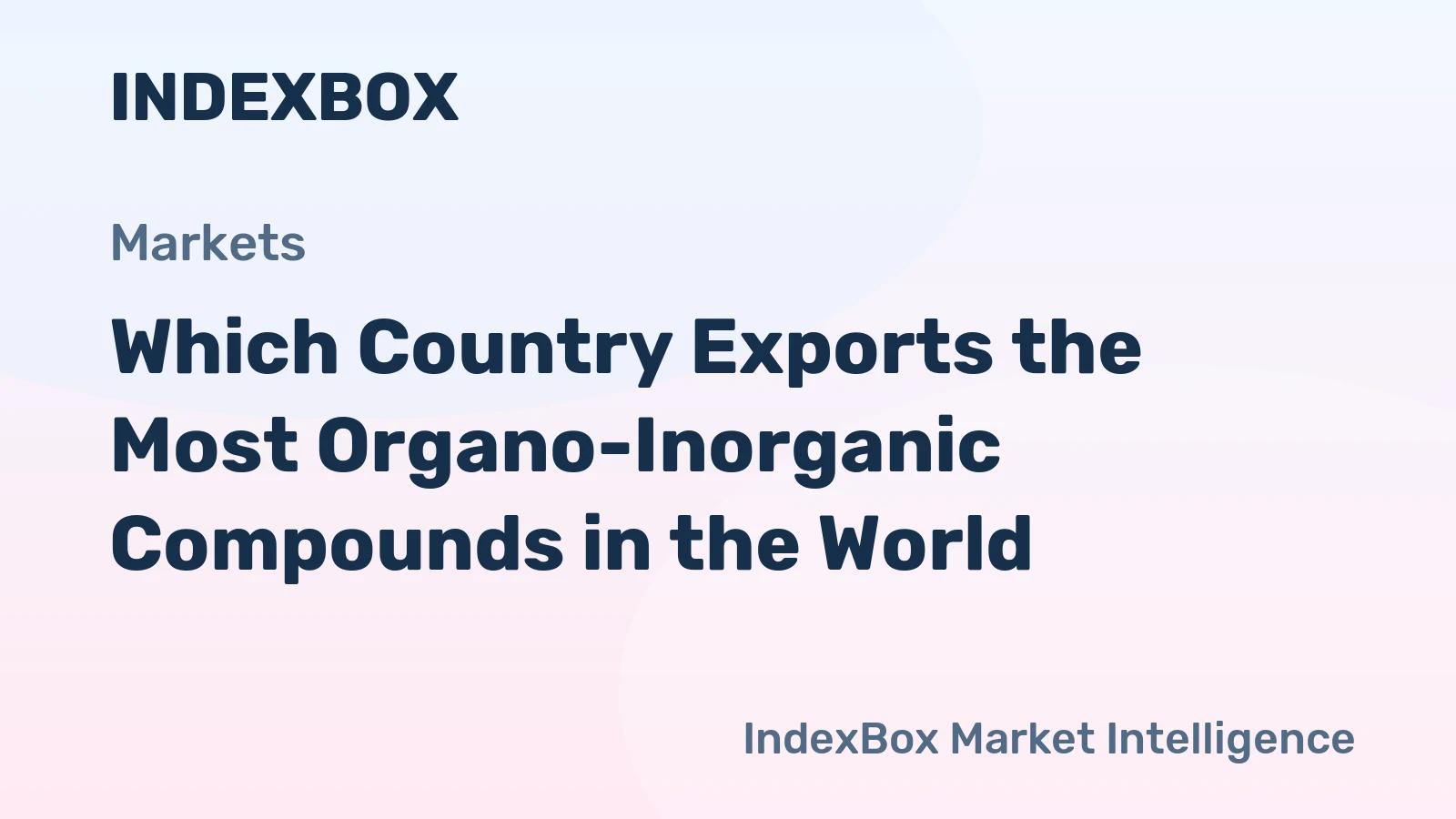 Which Country Exports the Most Organo-Inorganic Compounds in the World?