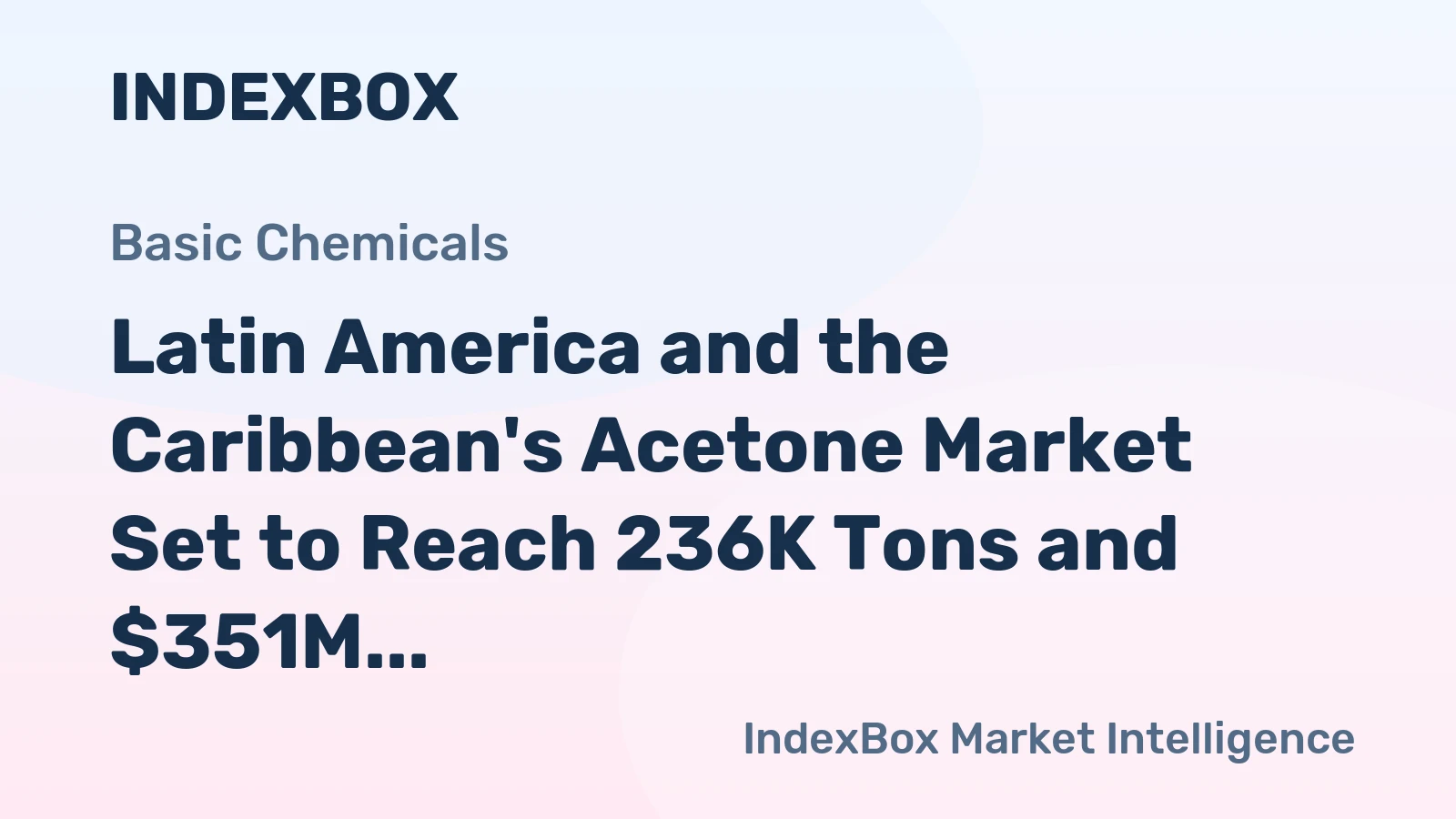 Latin America and the Caribbean's Acetone Market Set to Reach 236K Tons and $351M by 2035