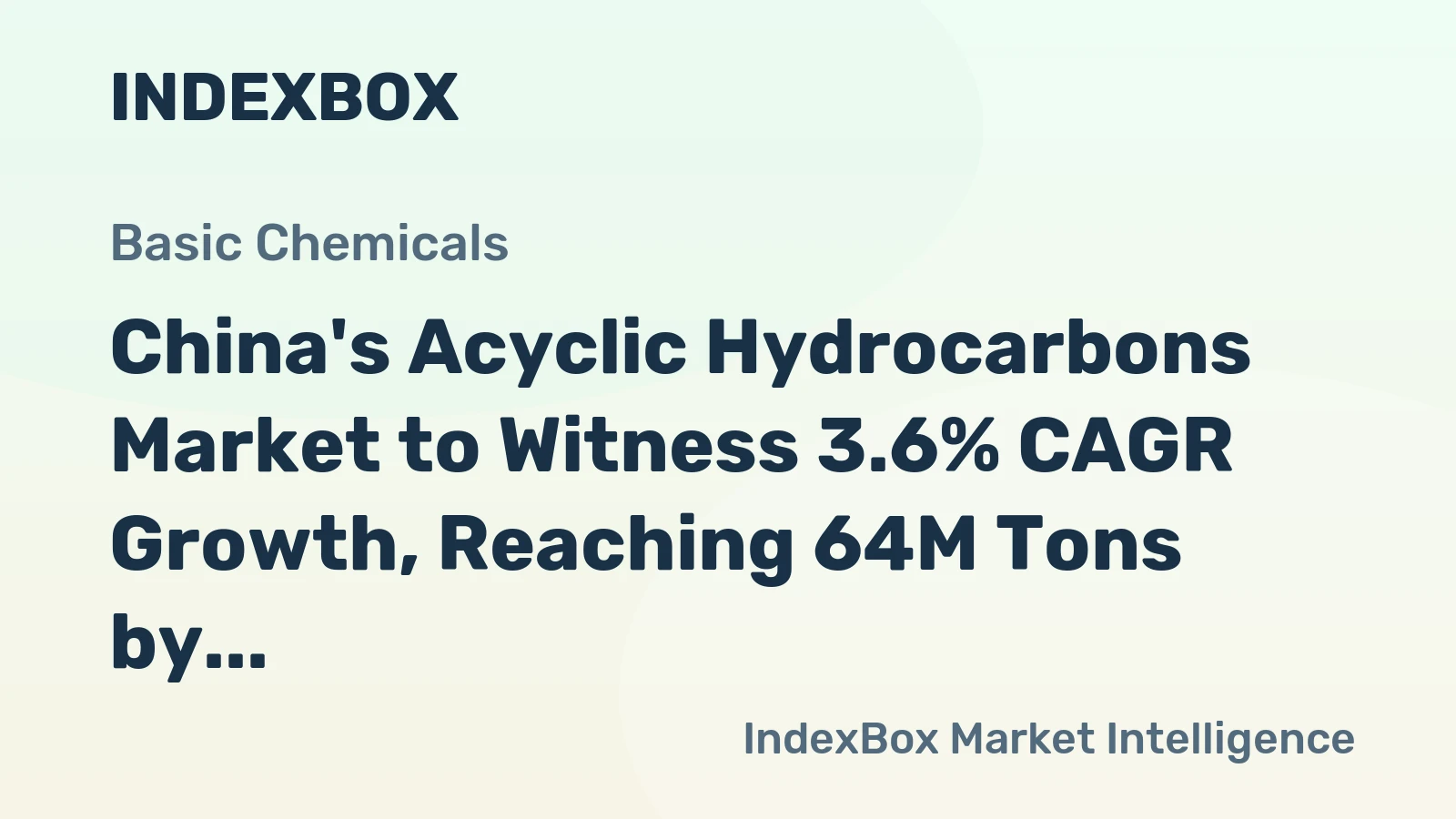 China's Acyclic Hydrocarbons Market to Witness 3.6% CAGR Growth, Reaching 64M Tons by 2035