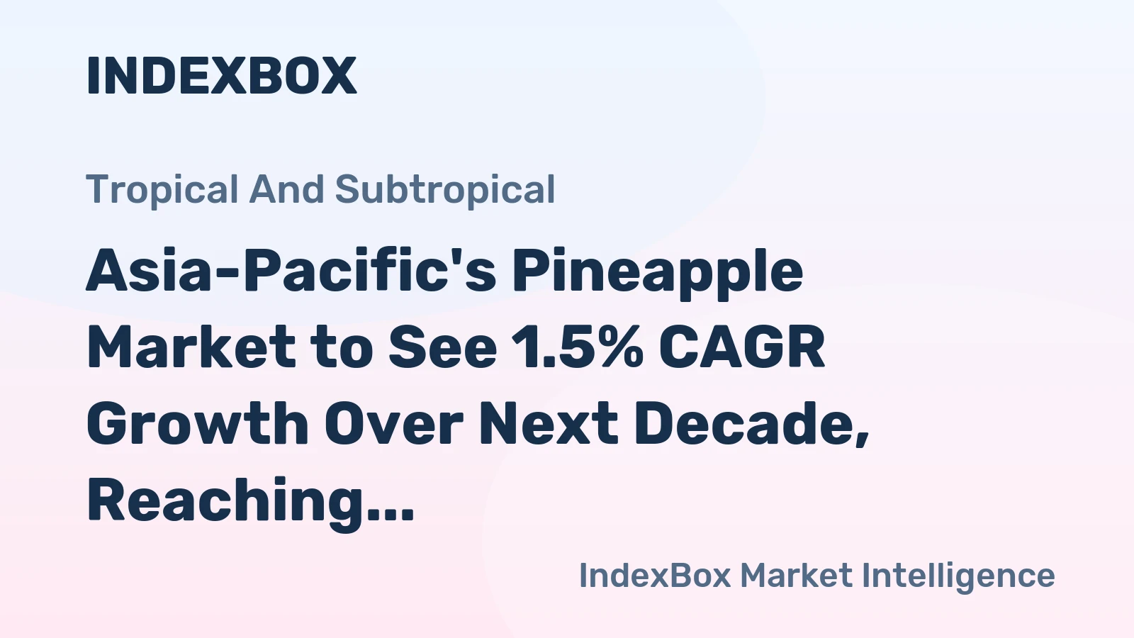 Asia-Pacific's Pineapple Market to See 1.5% CAGR Growth Over Next Decade, Reaching $14.1B by 2035