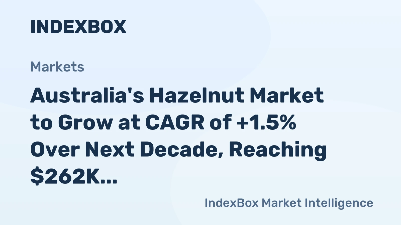 Australia's Hazelnut Market to Grow at CAGR of +1.5% Over Next Decade, Reaching $262K by 2035