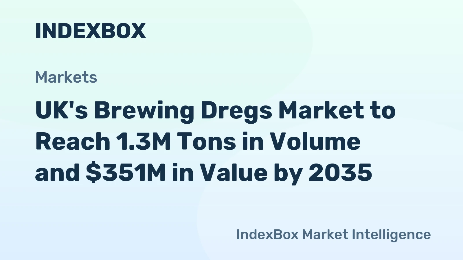 UK's Brewing Dregs Market to Reach 1.3M Tons in Volume and $351M in Value by 2035