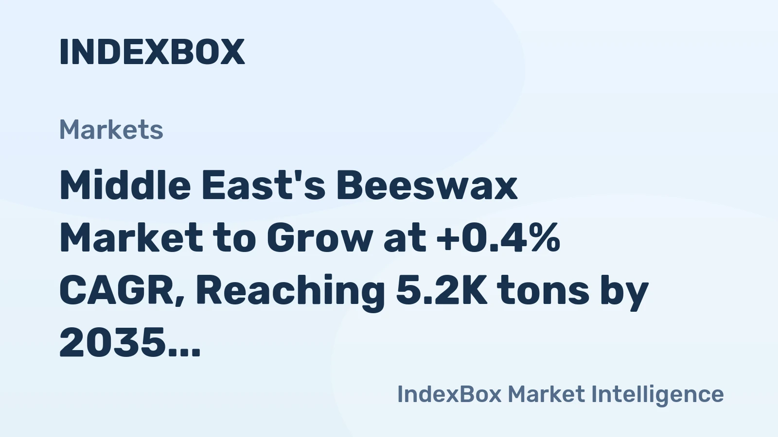 Middle East's Beeswax Market to Grow at +0.4% CAGR, Reaching 5.2K tons by 2035