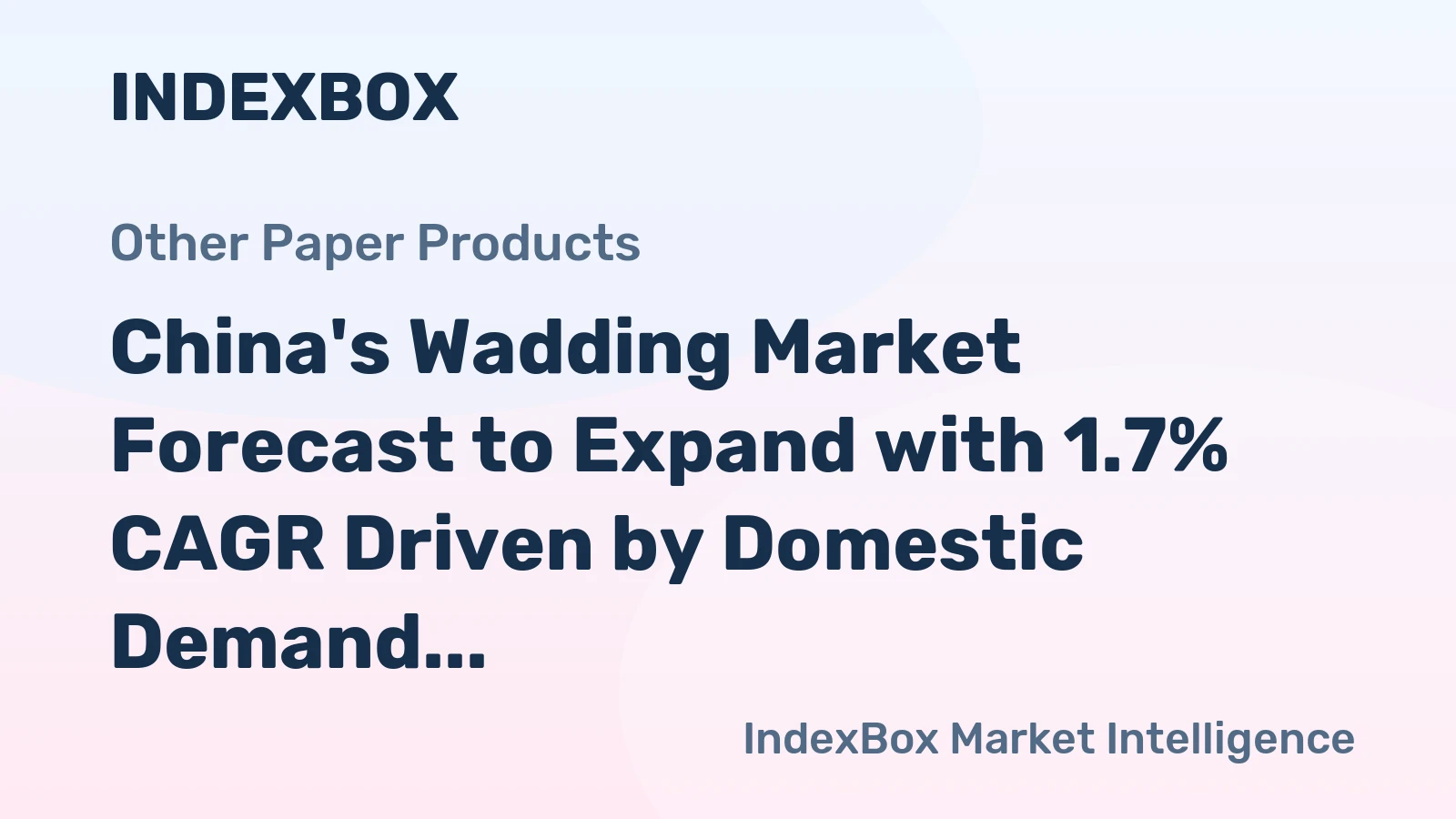 China's Wadding Market Forecast to Expand with 1.7% CAGR Driven by Domestic Demand