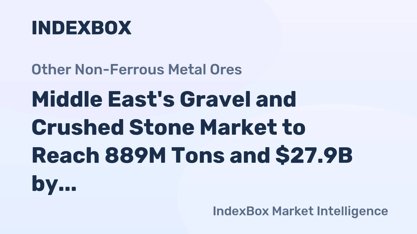 Middle East's Gravel and Crushed Stone Market to Reach 889M Tons and $27.9B by 2035