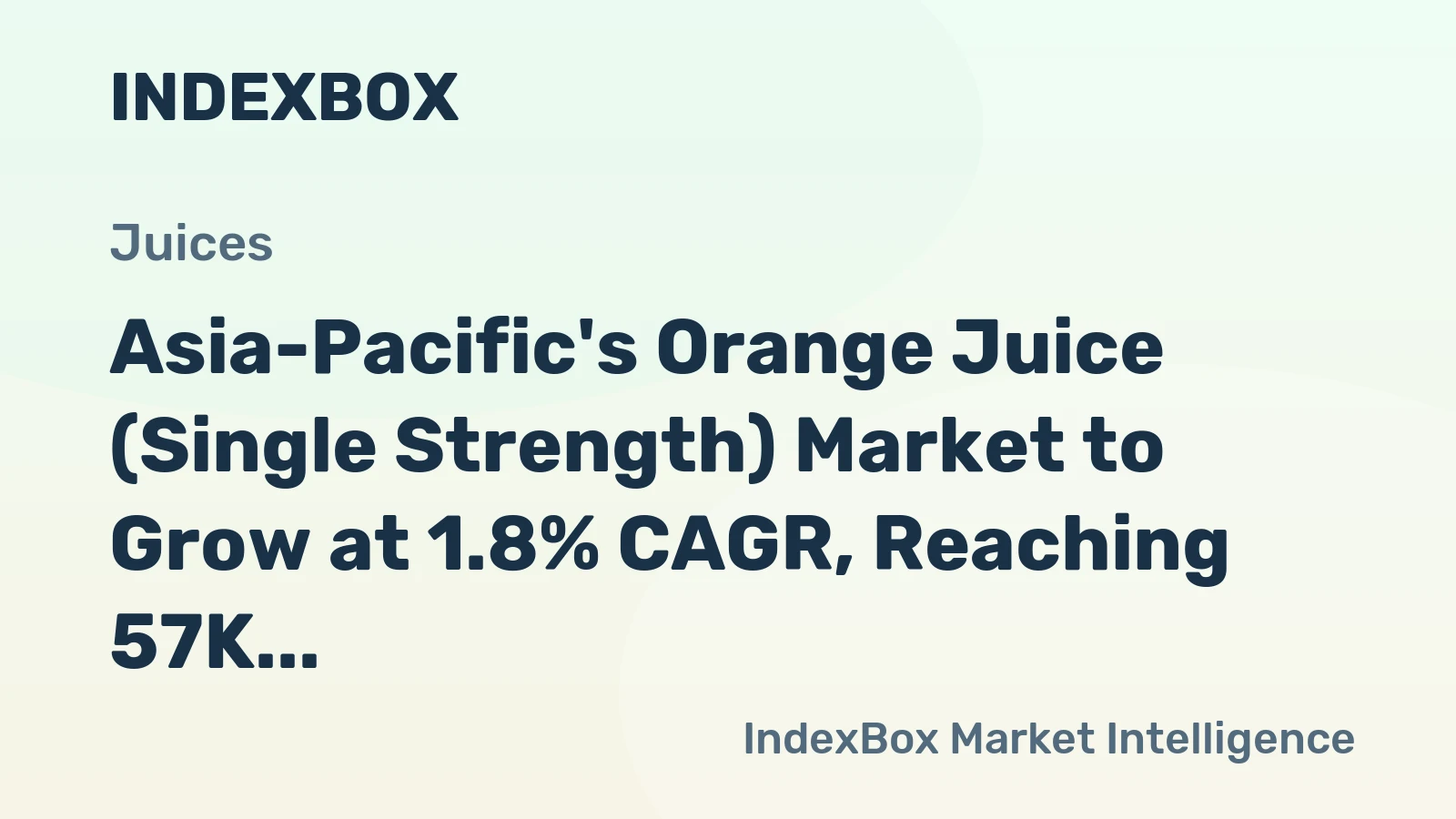 Asia-Pacific's Orange Juice (Single Strength) Market to Grow at 1.8% CAGR, Reaching 57K Tons by 2035