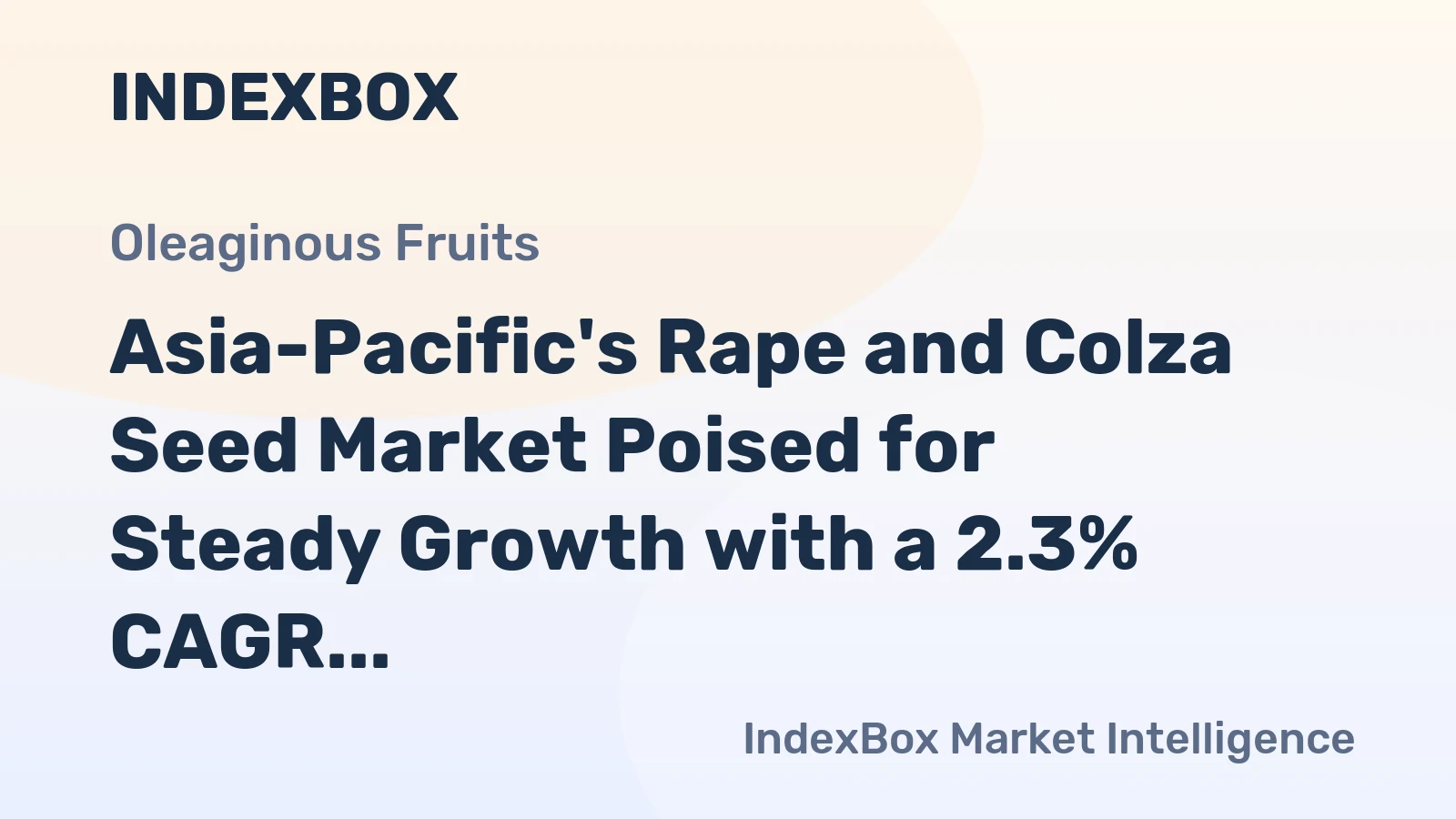 Asia-Pacific's Rape and Colza Seed Market Poised for Steady Growth with a 2.3% CAGR in Value Through 2035