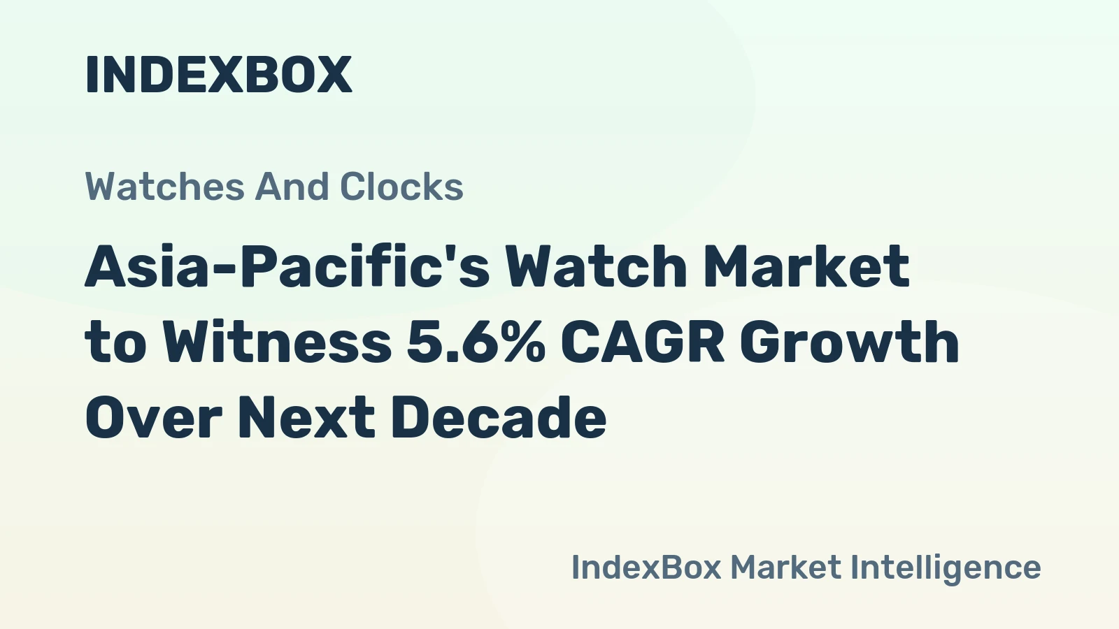Asia-Pacific's Watch Market to Witness 5.6% CAGR Growth Over Next Decade