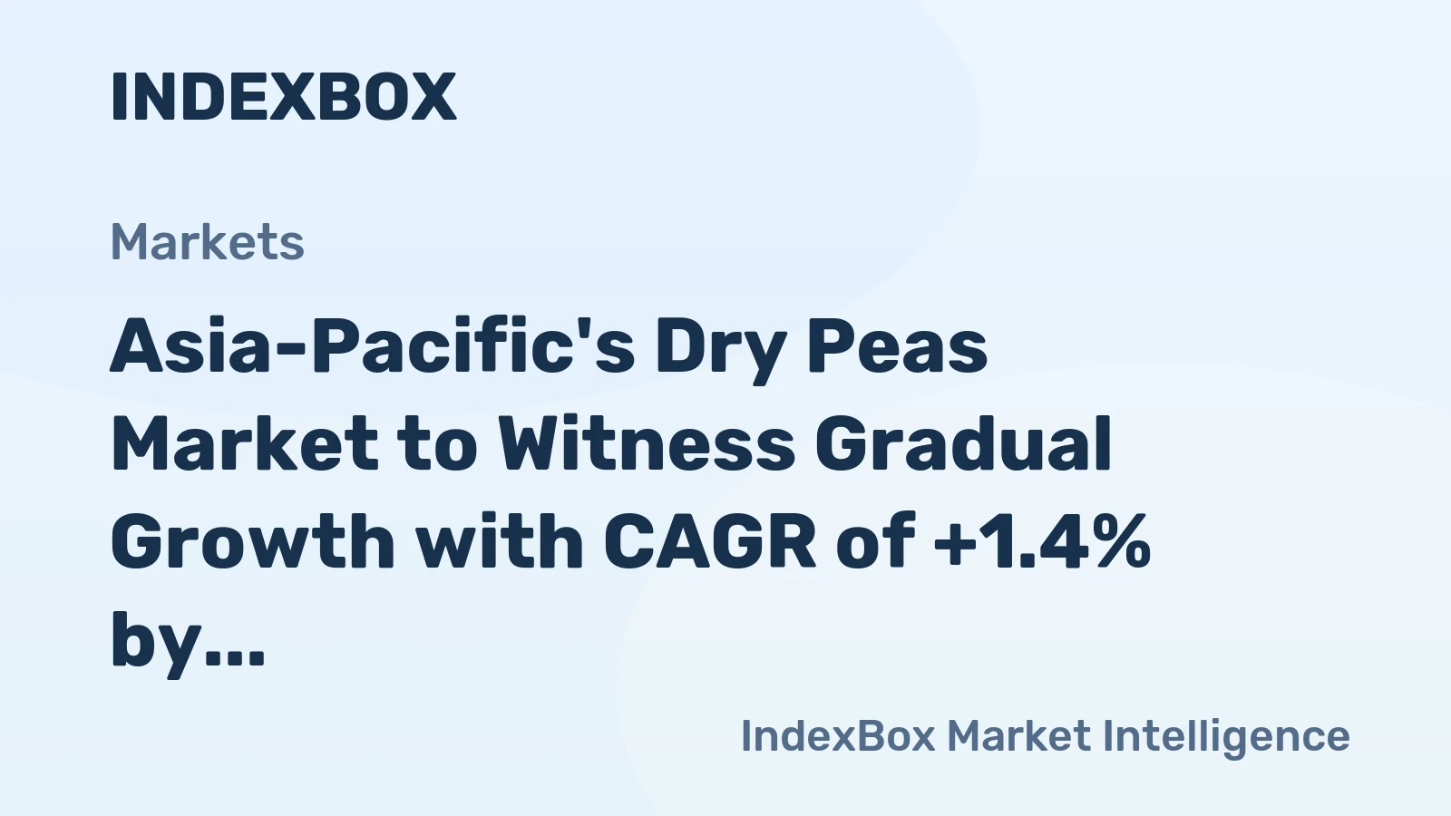 Asia-Pacific's Dry Peas Market to Witness Gradual Growth with CAGR of +1.4% by 2035