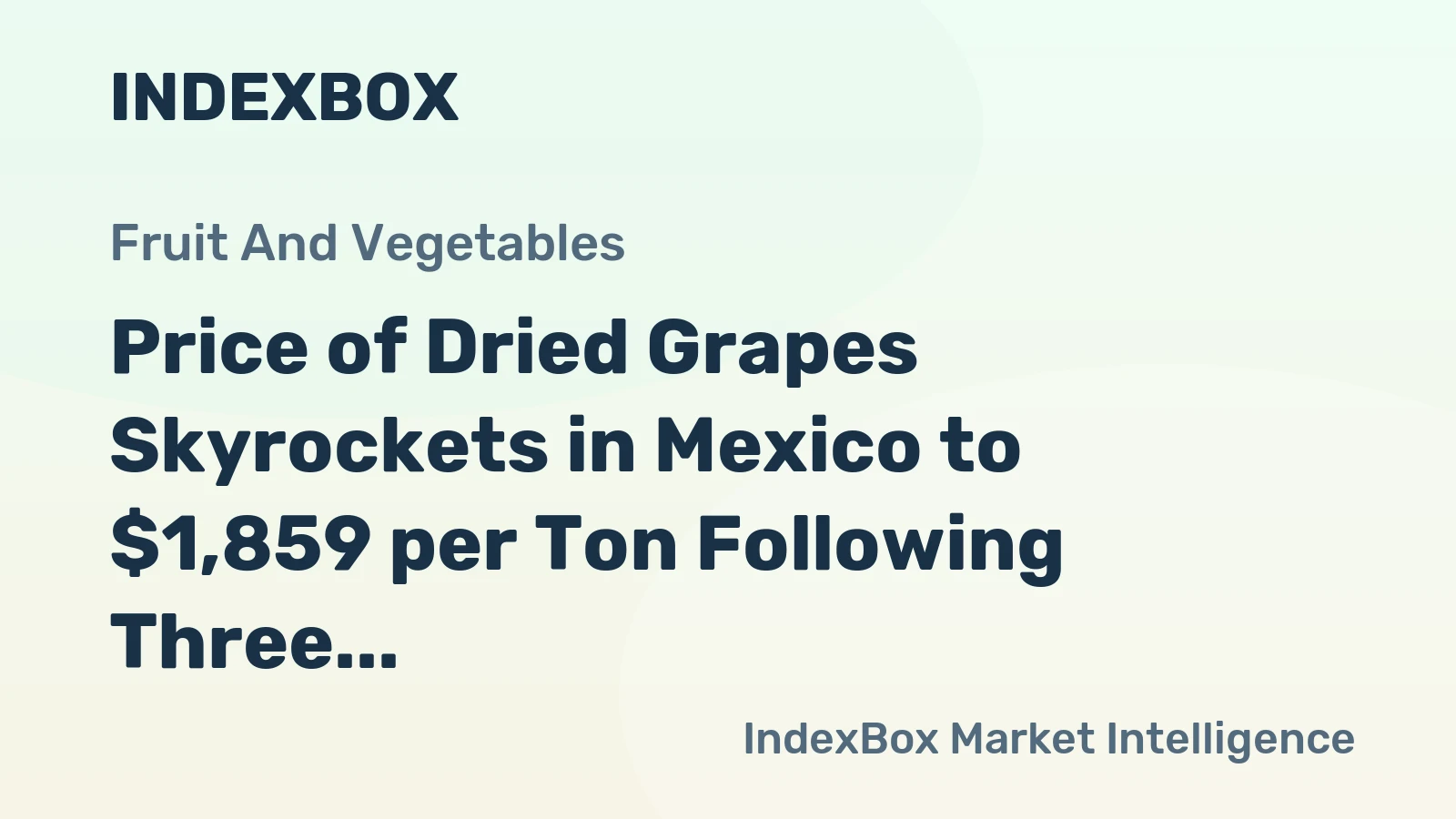 Price of Dried Grapes Skyrockets in Mexico to $1,859 per Ton Following Three Months of Continuous Surge