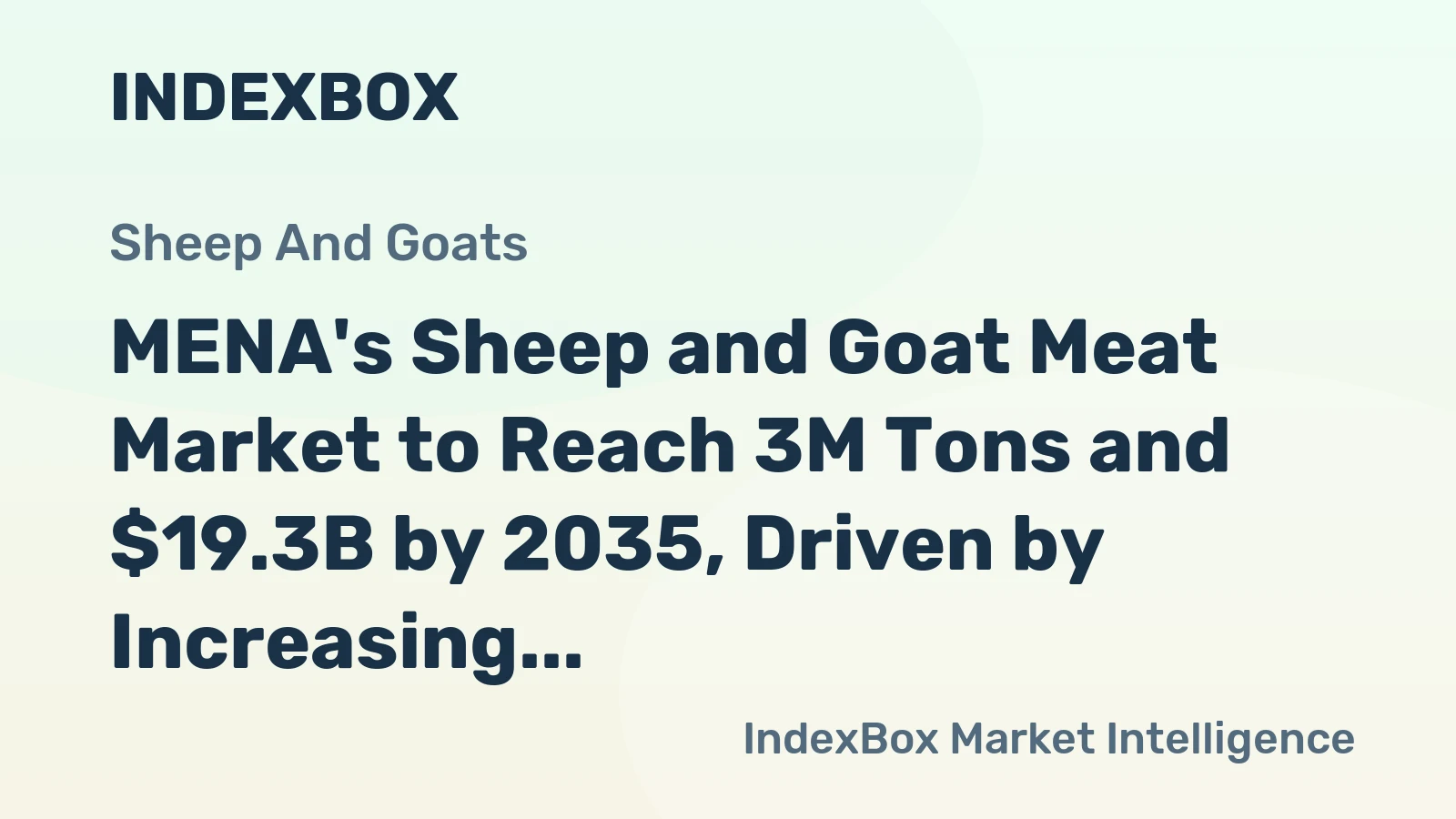 MENA's Sheep and Goat Meat Market to Reach 3M Tons and $19.3B by 2035, Driven by Increasing Demand