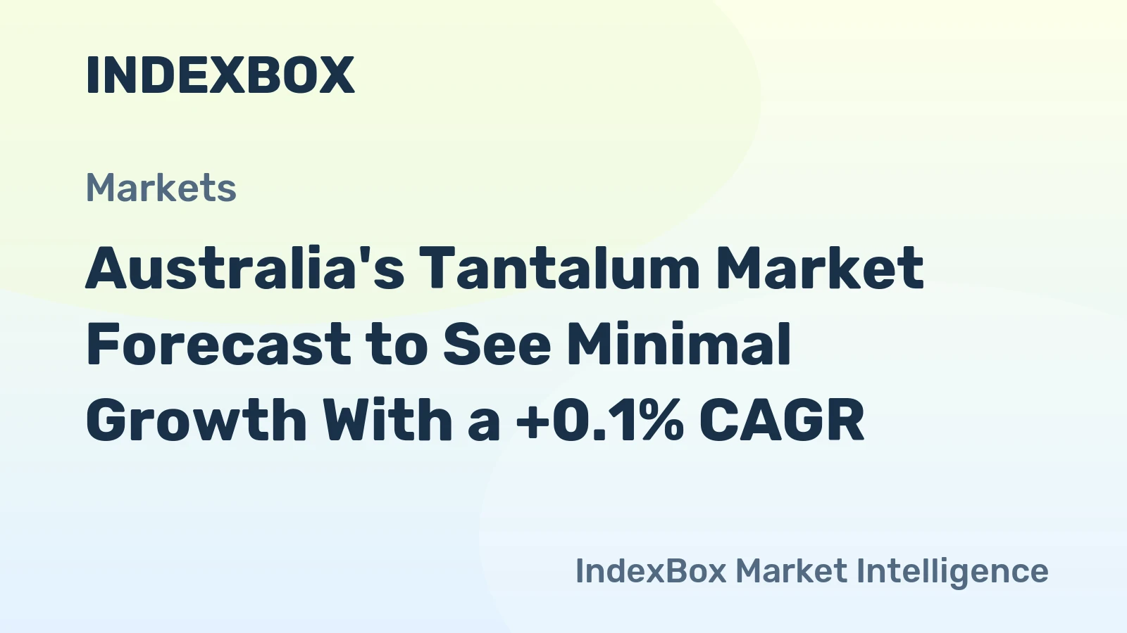 Australia's Tantalum Market Forecast to See Minimal Growth With a +0.1% CAGR