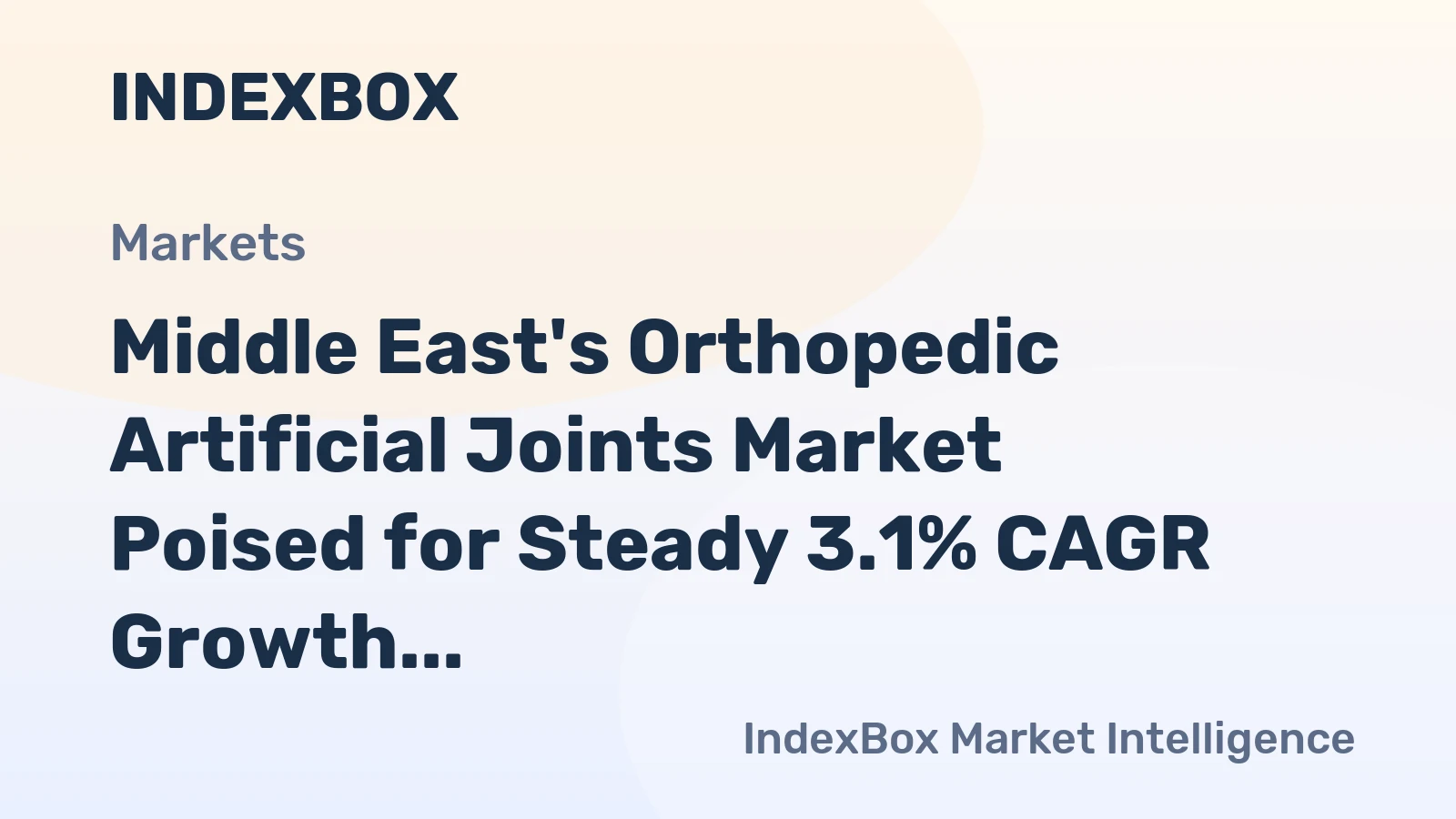 Middle East's Orthopedic Artificial Joints Market Poised for Steady 3.1% CAGR Growth Through 2035