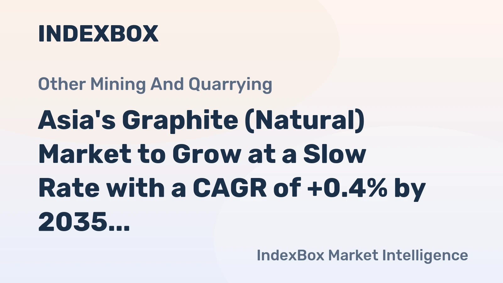 Asia's Graphite (Natural) Market to Grow at a Slow Rate with a CAGR of +0.4% by 2035