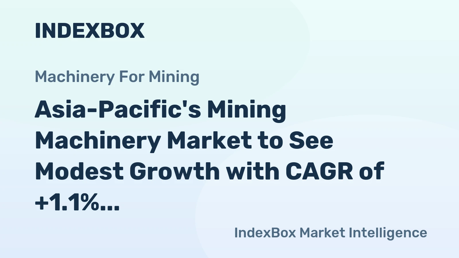 Asia-Pacific's Mining Machinery Market to See Modest Growth with CAGR of +1.1% by 2035