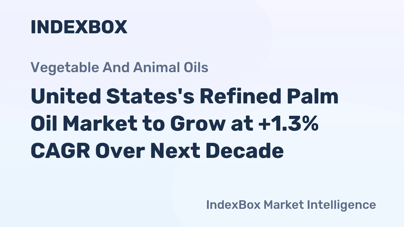 United States's Refined Palm Oil Market to Grow at +1.3% CAGR Over Next Decade