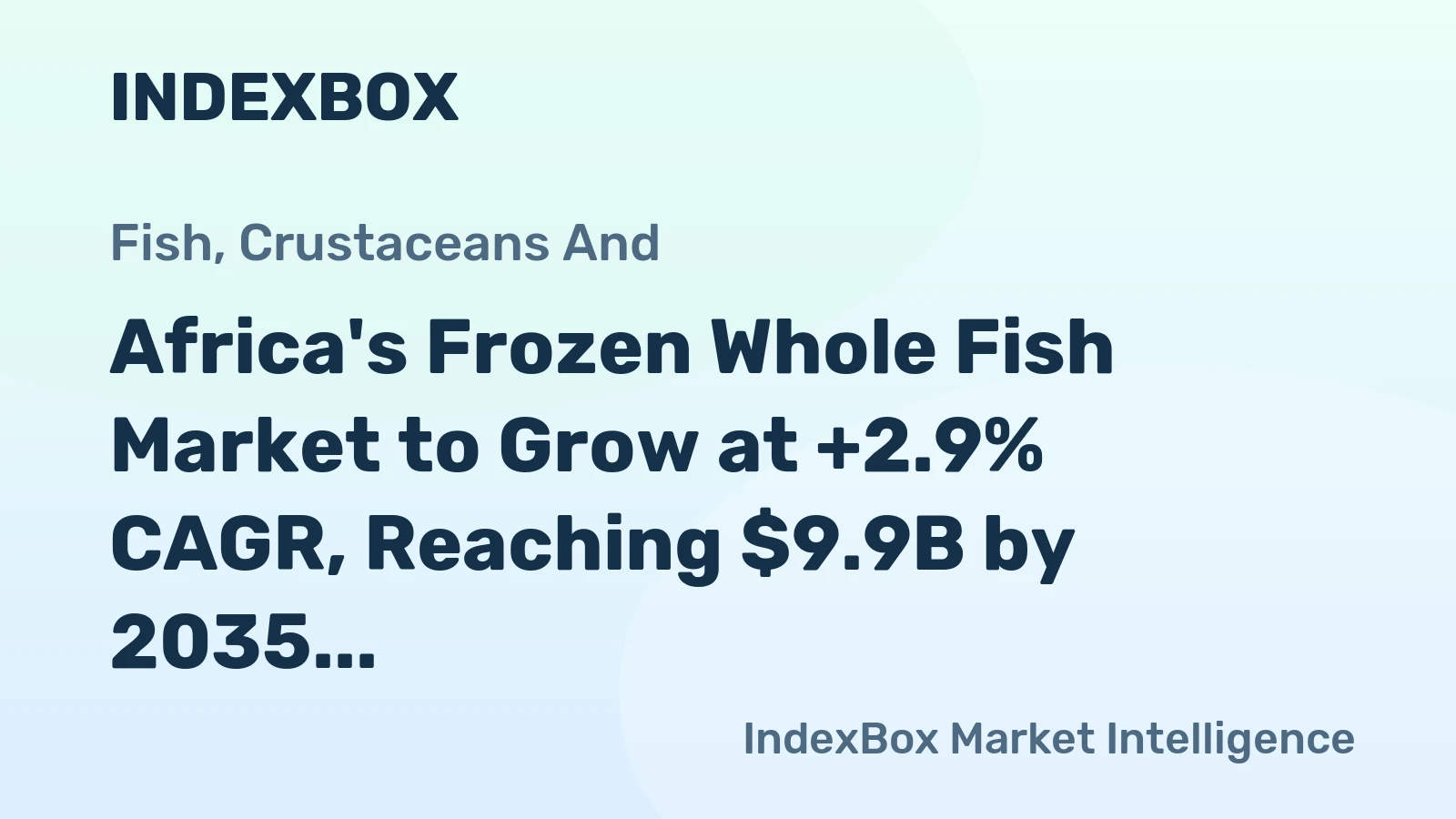 Africa's Frozen Whole Fish Market to Grow at +2.9% CAGR, Reaching $9.9B by 2035
