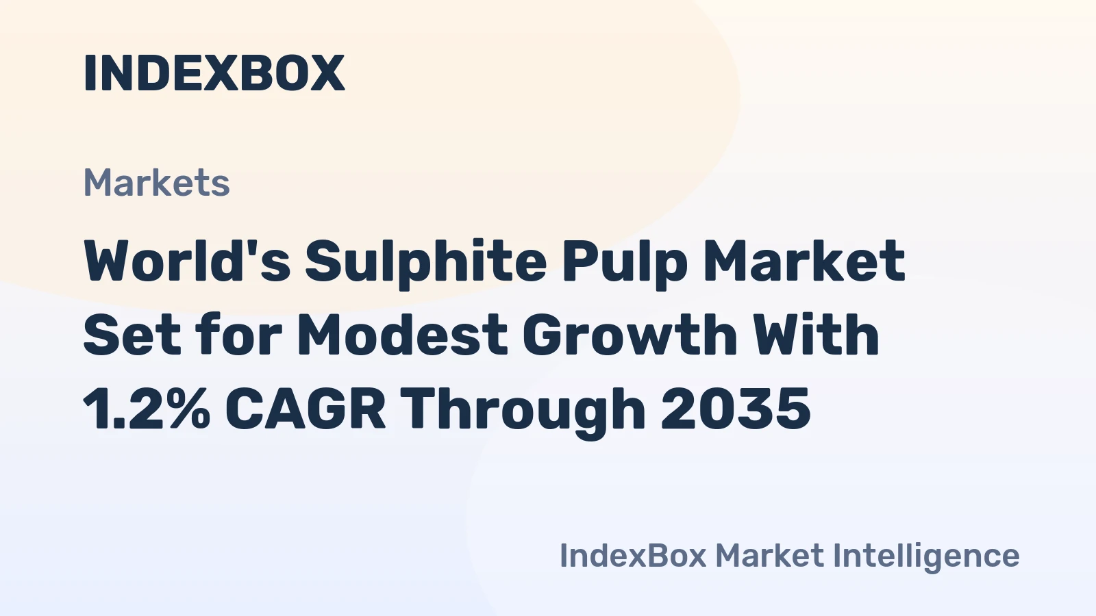 World's Sulphite Pulp Market Set for Modest Growth With 1.2% CAGR Through 2035