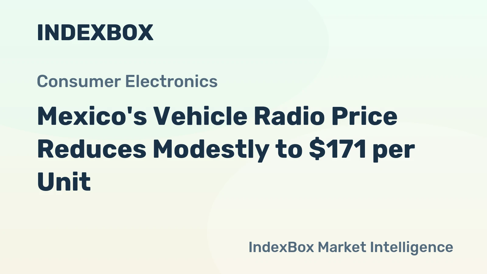 Mexico's Vehicle Radio Price Reduces Modestly to $171 per Unit
