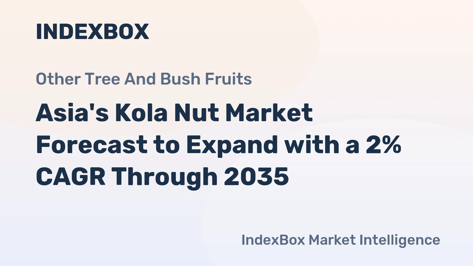 Asia's Kola Nut Market Forecast to Expand with a 2% CAGR Through 2035