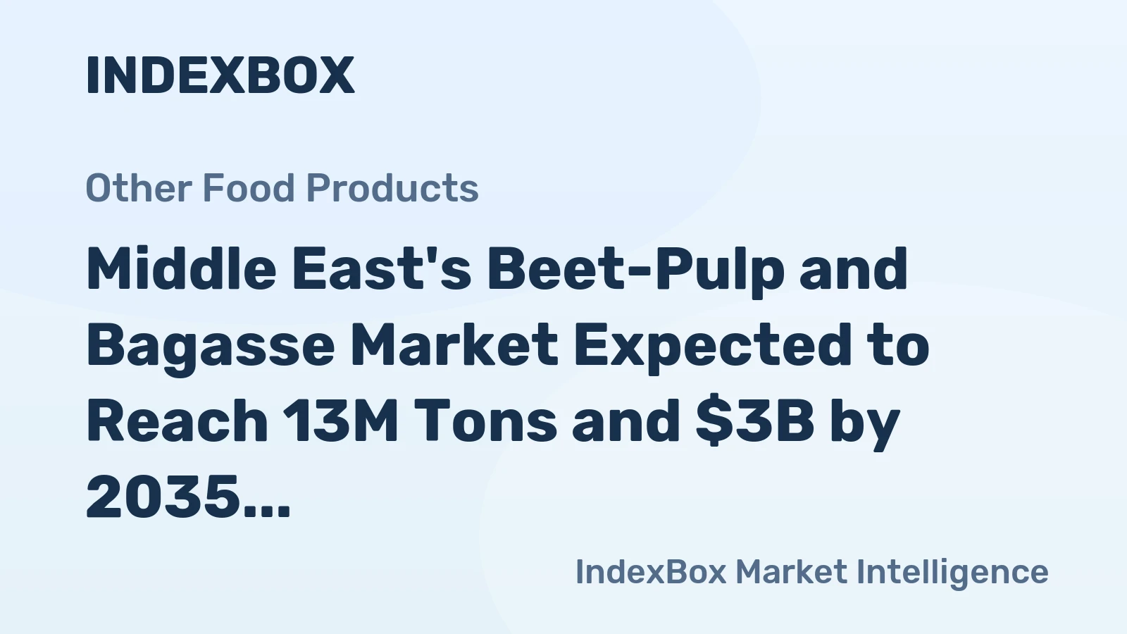 Middle East's Beet-Pulp and Bagasse Market Expected to Reach 13M Tons and $3B by 2035