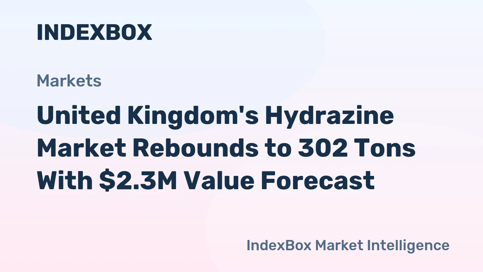 United Kingdom's Hydrazine Market Rebounds to 302 Tons With $2.3M Value Forecast
