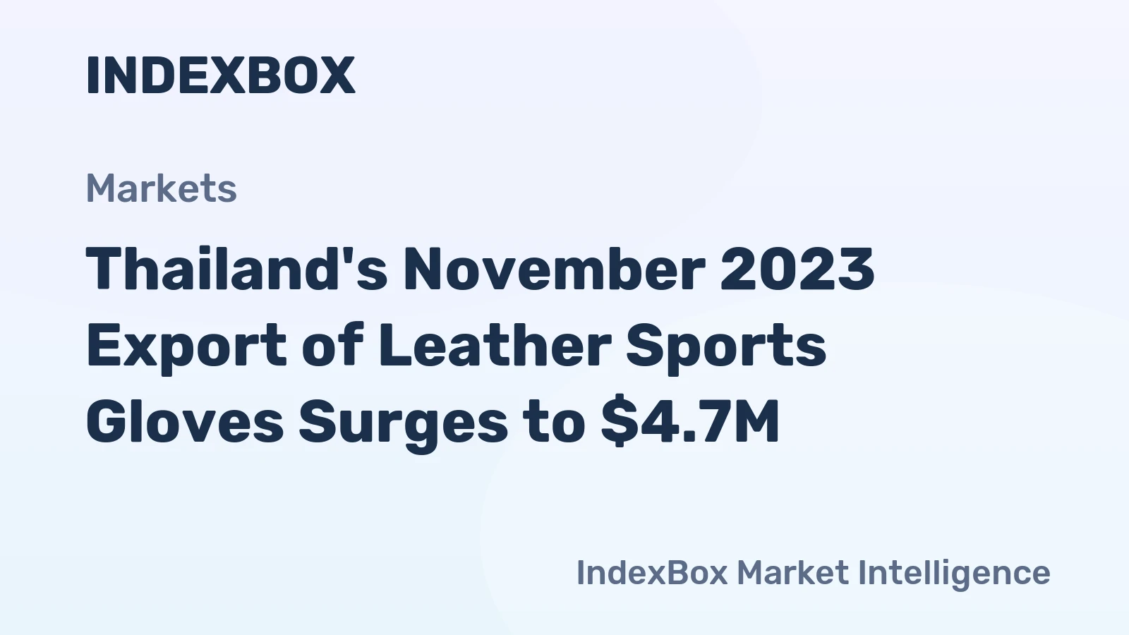 Thailand's November 2023 Export of Leather Sports Gloves Surges to $4.7M